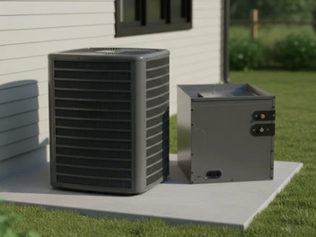 Goodman 3 Ton 14.3 SEER2 Air Conditioning Condenser and Horizontal Coi ...